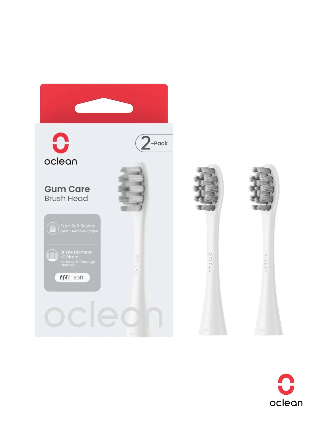 Комплект насадок Oclean Gum Care P1S12 (2 шт), белый / White /