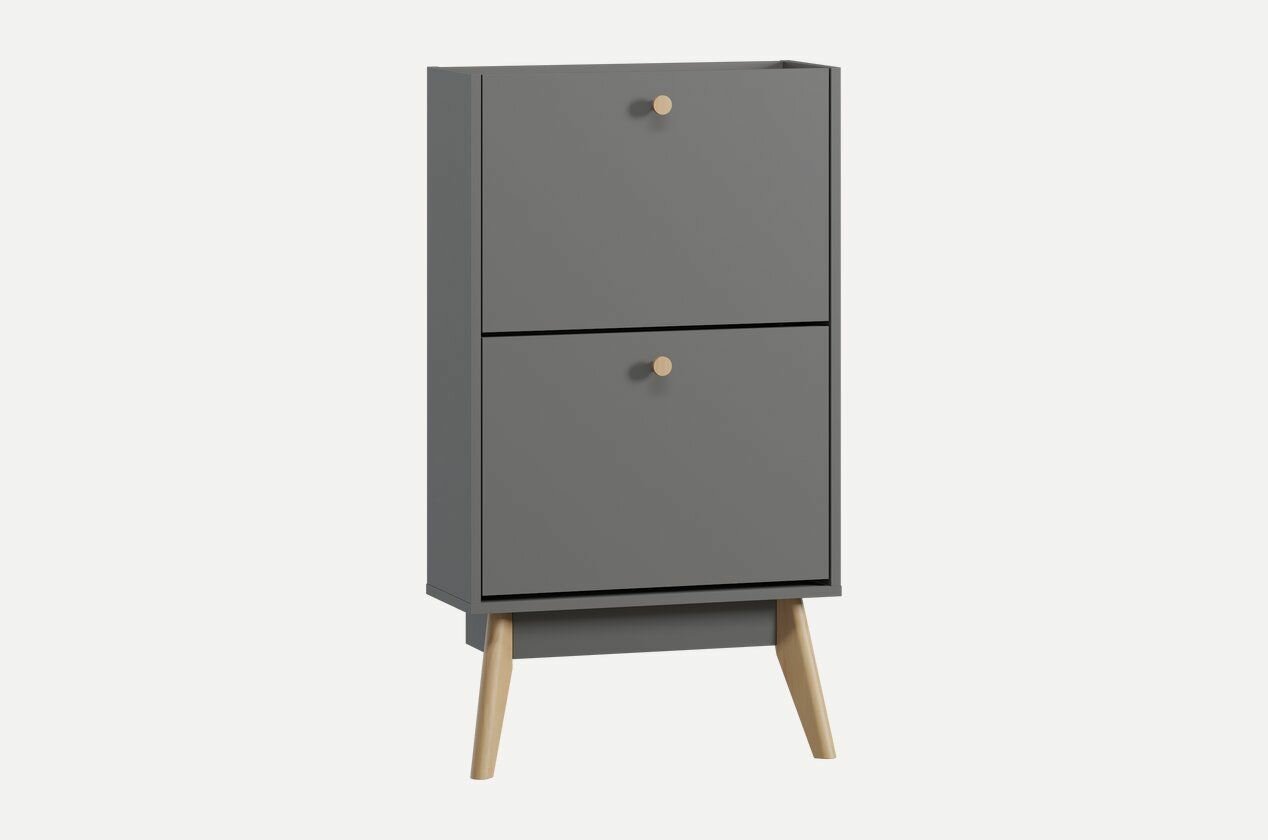 Обувница в прихожую Divan.ru Торвалль-1 Серый, 60х23х107 см, серый, закрытая