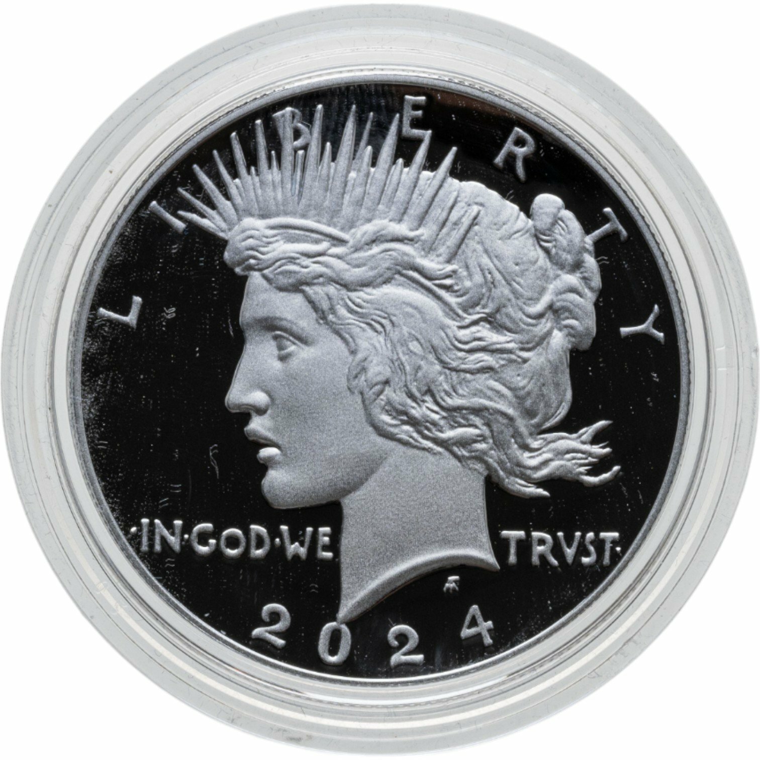 США 1 доллар 2024 Мирный доллар "Peace dollar" S Proof, в футляре с сертификатом, Серебро