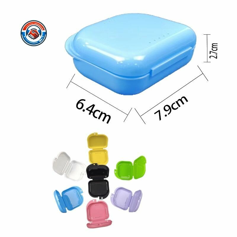 Компактный пластиковый контейнер для зубных протезов и капп с крышкой — дорожный футляр для хранения съемных зубов
