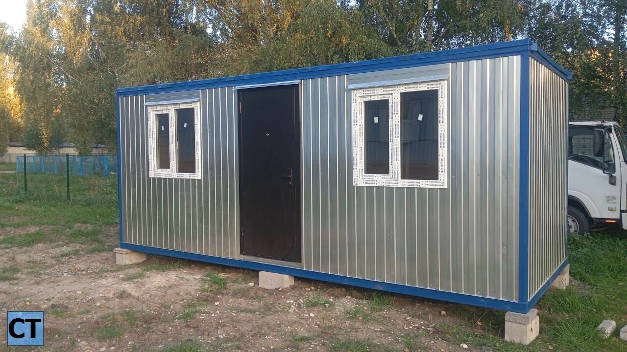 Блок-контейнер бытовка распашонка, на металлическом каркасе, 5,85x2,4 м с доставкой