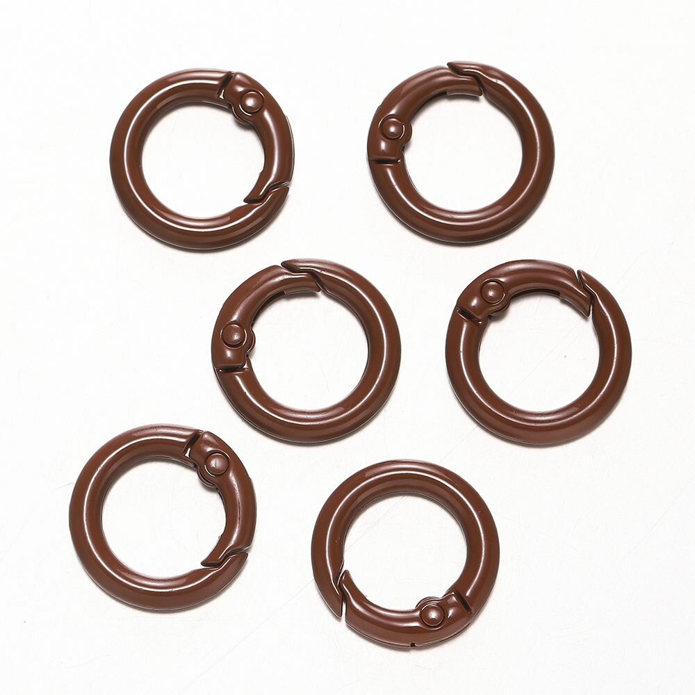 Кольца карабины для сумок и ремней 23,5 мм, набор из 5 коричневых застёжек-карабинов для DIY ремонта аксессуаров, надёжная фурнитура