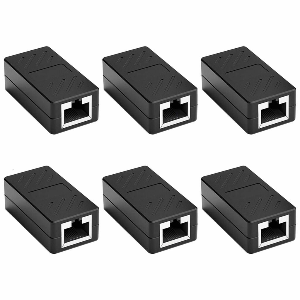 Высокоскоростной RJ45-адаптер с поддержкой кабелей Cat7, Cat6, Cat5e, Cat5, 6шт