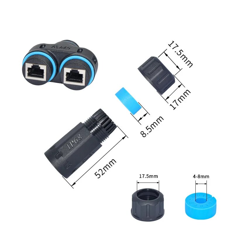 Разветвитель RJ45 1–2 Ethernet-адаптер Интернет-сетевой кабель-удлинитель Разъем RJ45 для маршрутизатора ТВ-приставки CAT6