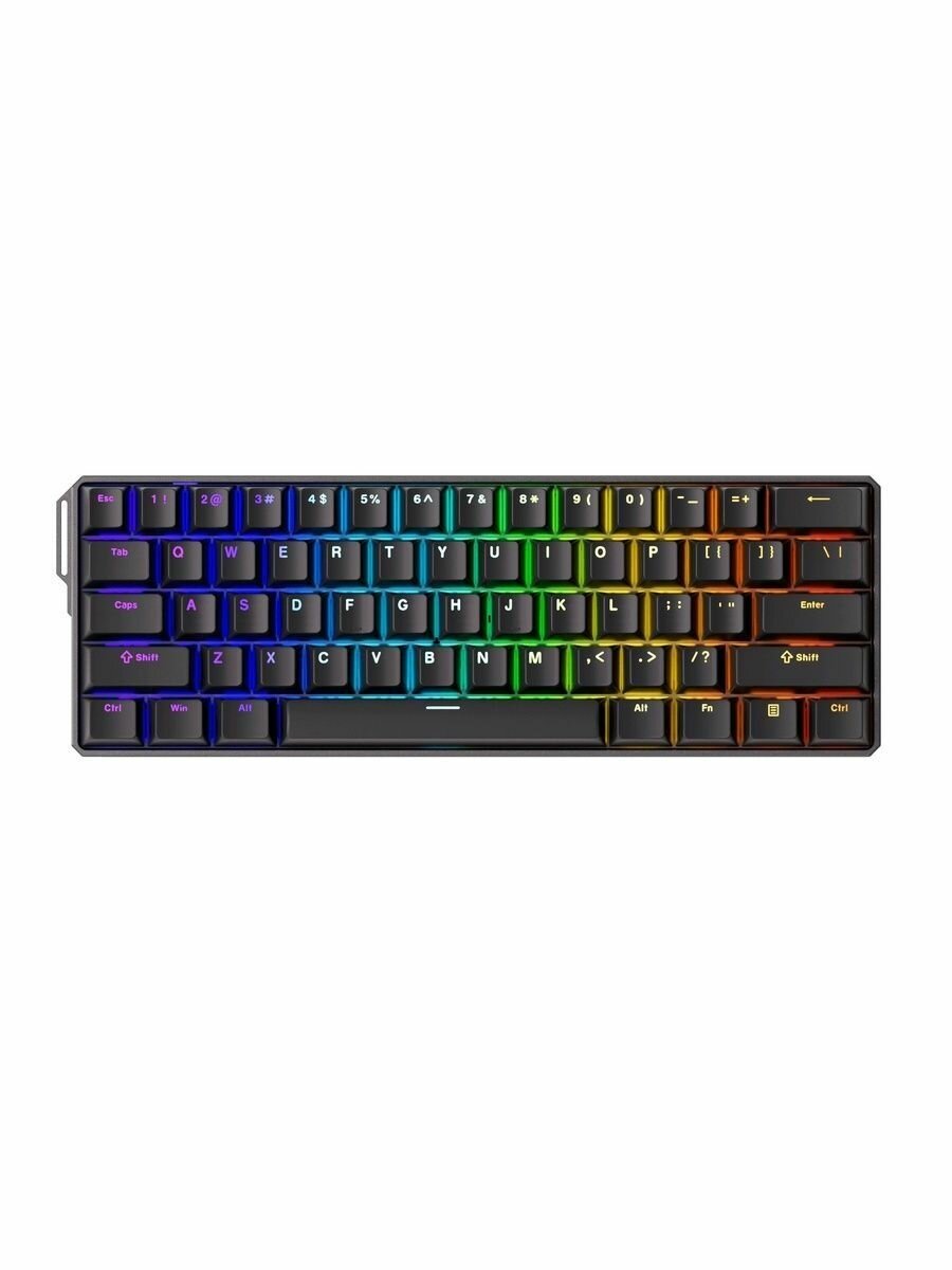 AKKO MonsGeek FUN60 Ultra single 8K black character прозрачная проводная механическая клавиатура RGB с 61 клавишей и магнитной осью, совместимой с обычной механической осью