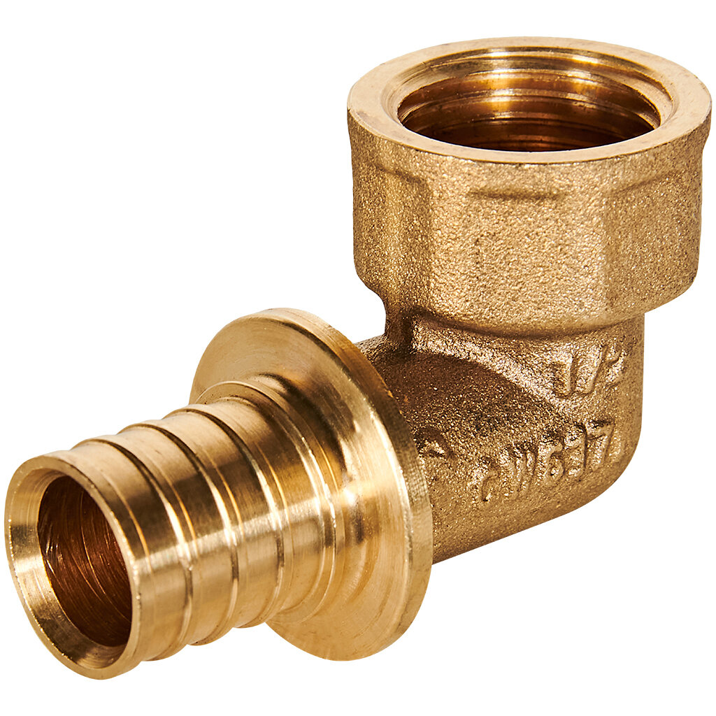Угол 90° переходной 16 x 1/2" (ВР) аксиальный для труб PEX ROMMER (RFA-0006-001612)