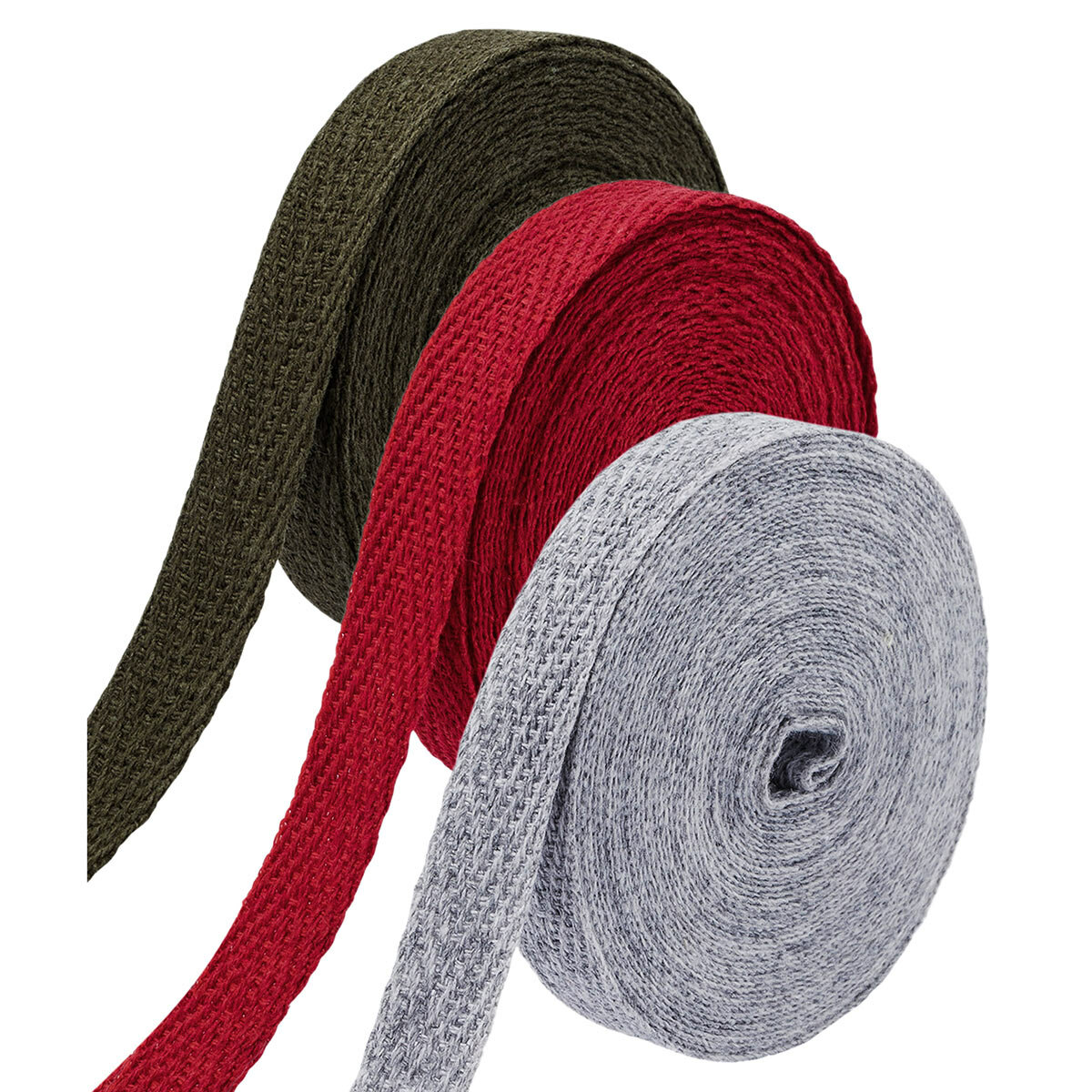 Киперная лента для шитья и рукоделия, ширина 1 см, хлопок 2,5 г/м, ассорти №11, 3 цвета