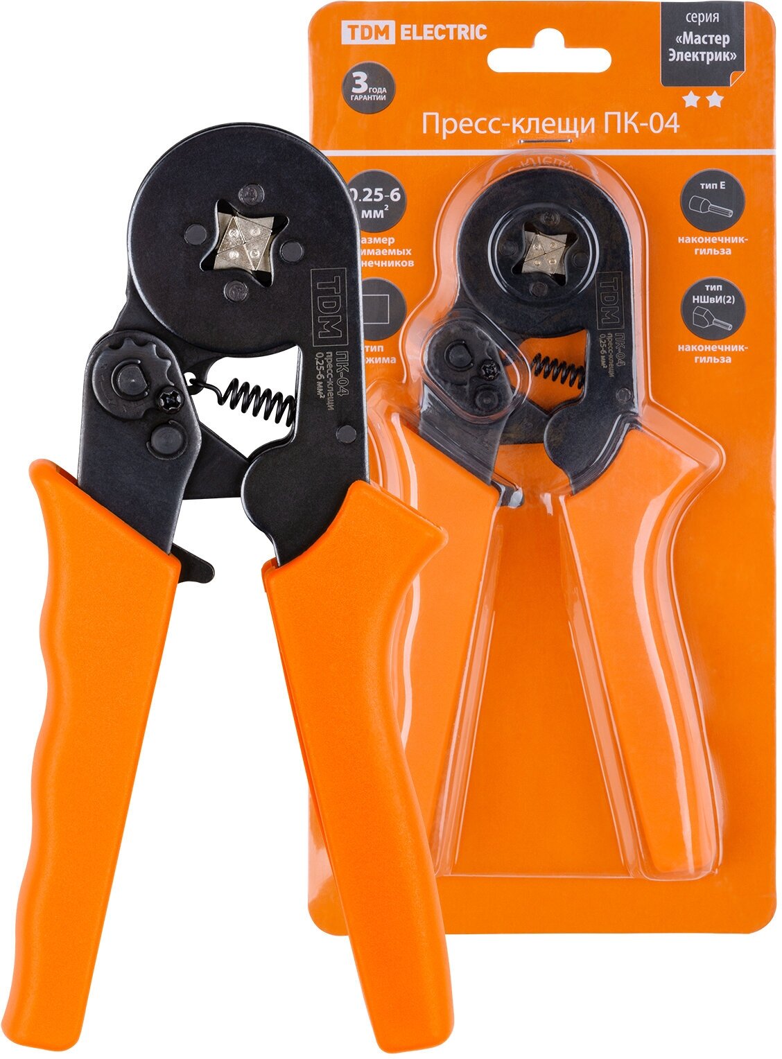 Пресс-клещи ПК-04 для обжима кабельных наконечников НШвИ 0,5-6,0мм2 TDM SQ1001-0005