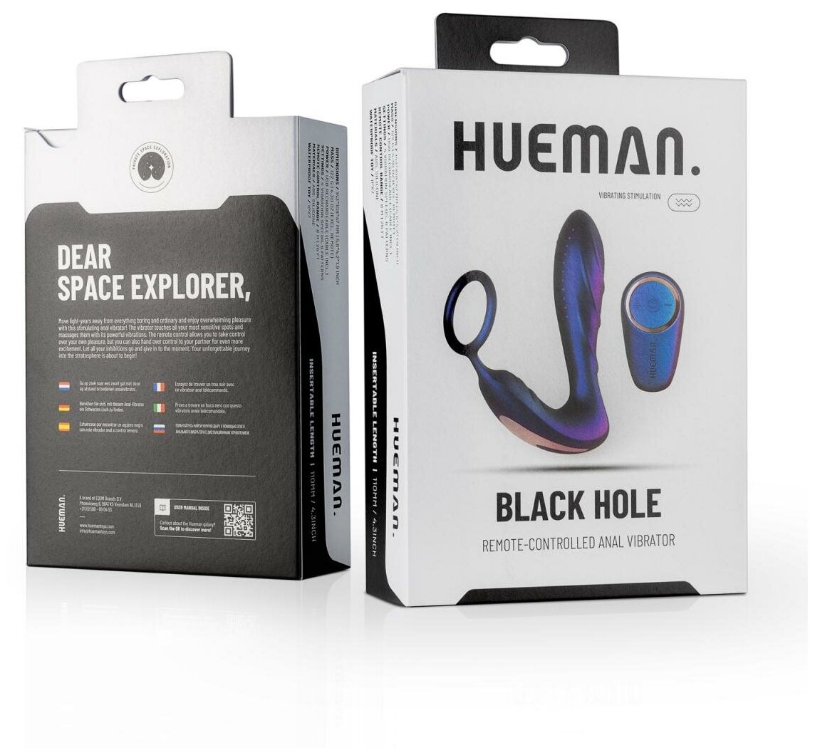 Анальный вибростимулятор с эрекционным кольцом Black Hole