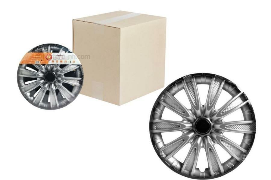 AIRLINE AWCC1507 Колпак колеса декоративный R-15"Торнадо + "серебристо-черный карбон ( к-т 2шт)(AWCC-15-07)!