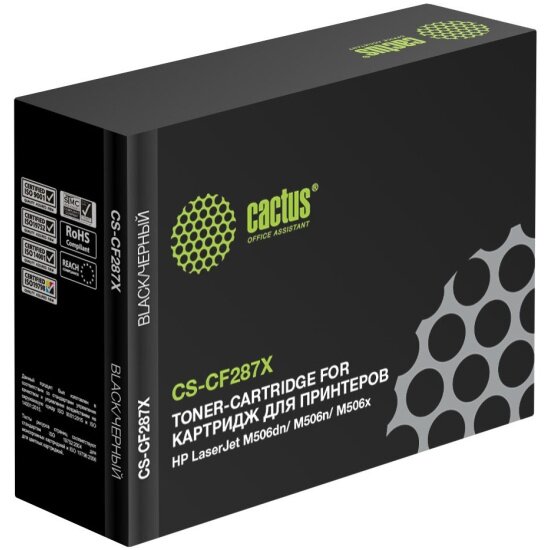 Тонер-картридж Cactus CS-CF287X черный (18000стр.) для HP LJ M506dn/ M506n/ M506x
