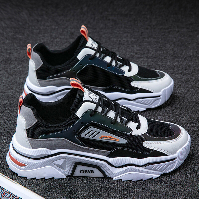 JYL Кроссовки Подростки Осень Дыхающая Сетка Увеличенная Подошва/CK06 black orange