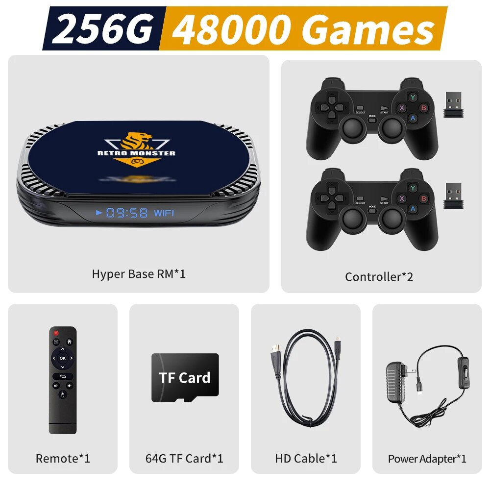 Retro Monster 4K Игровая Консоль 48000 игр США, RM-256G-706-2