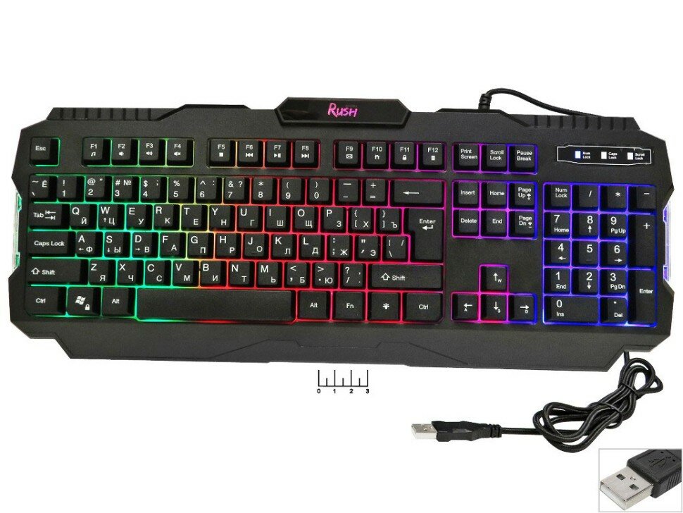 Клавиатура компьютерная USB проводная Smartbuy SBK-308G-K с подсветкой