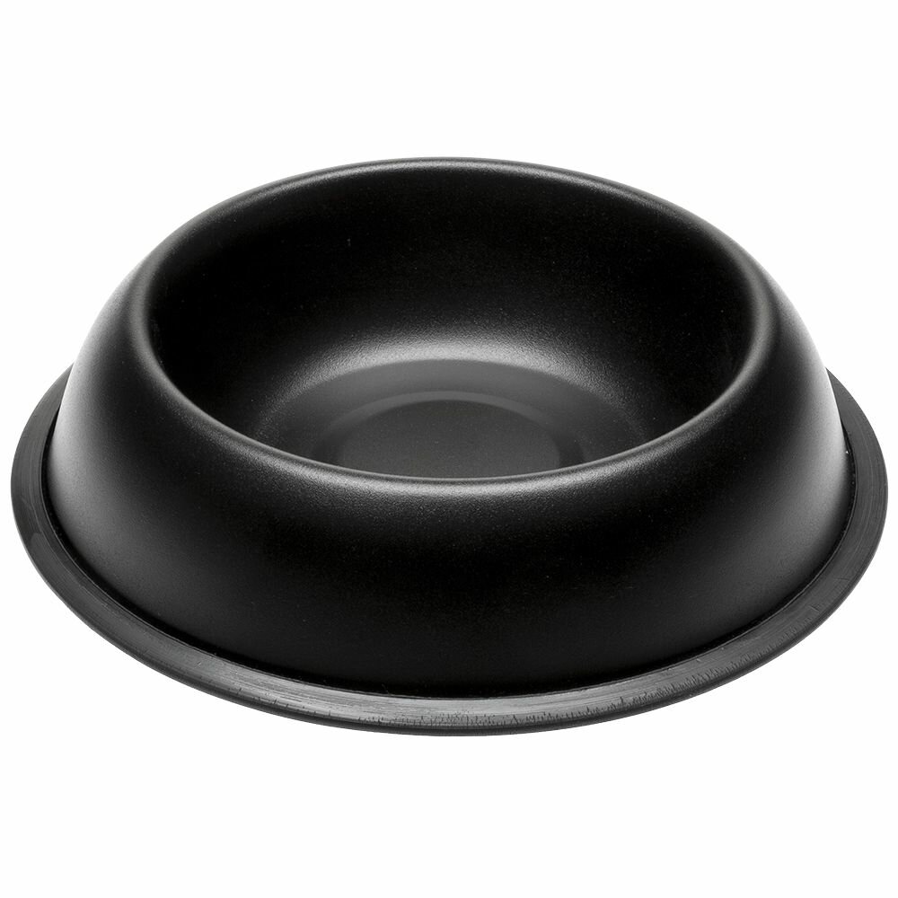 Миска для кошек и собак Ferplast MIRA KC 80 металлическая, лакированная, черная (2,5 л)