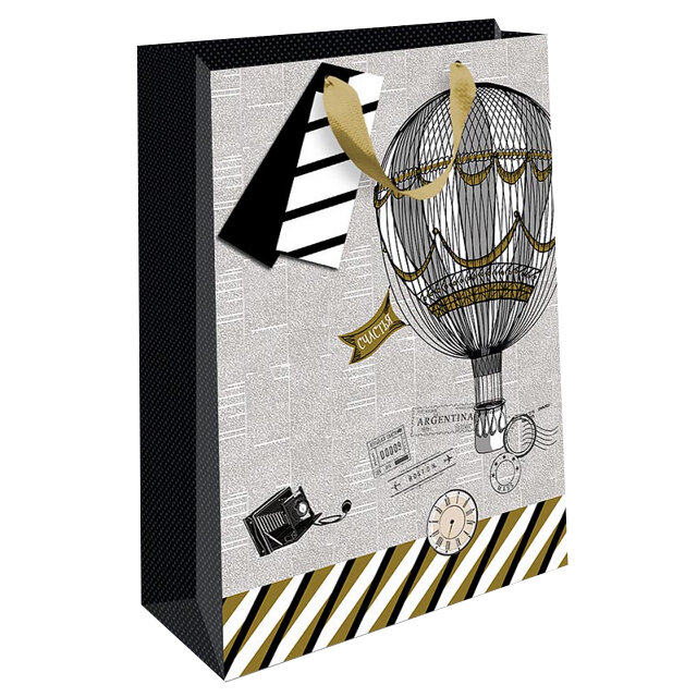 D подарочный пакет 32х26х12 см, цвет в ассортименте, практичный для подарков, 1 шт