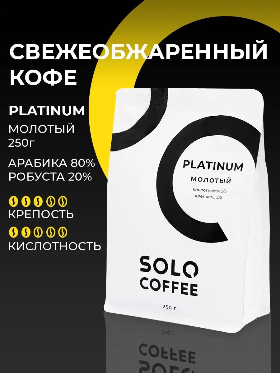 Кофе молотый PLATINUM, 250 г, свежая обжарка