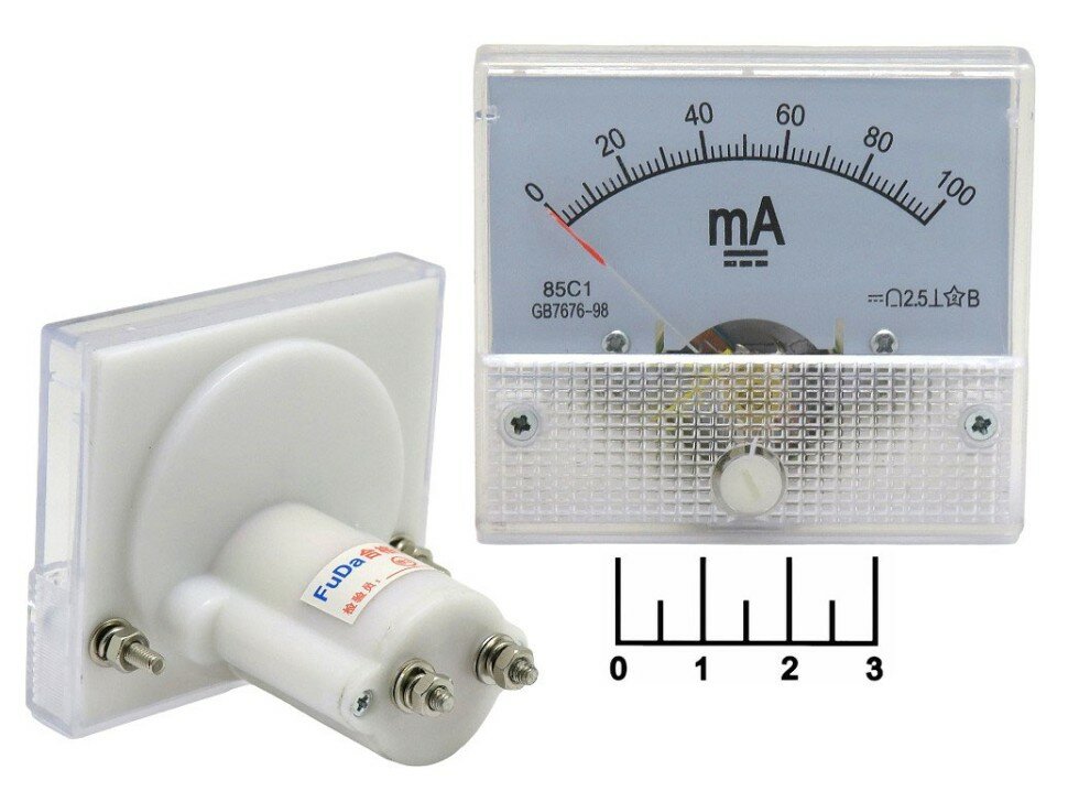 Измерительная головка миллиамперметр 100mA 55*63мм DC 85C1