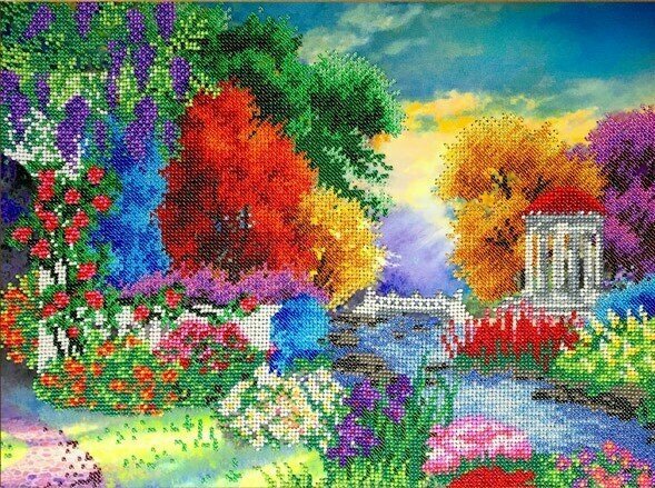 Набор для вышивания FeDi #КВ534 Краски природы, Вышивка бисером, 40 х 30 см