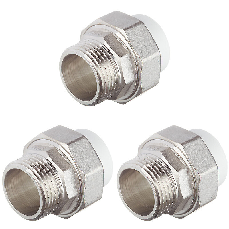 Муфта полипропиленовая разъемная (американка) 25 мм х 1 НР(ш) (3 шт.)