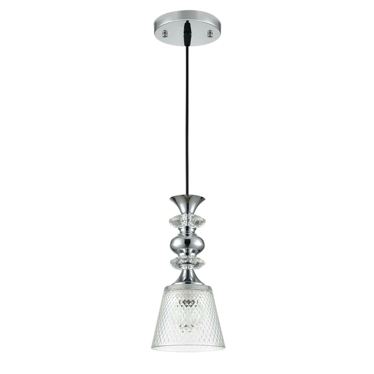 LUMION 8049/1A SUSPENTIONI LN26 392 хром/прозрачный металл/стекло Подвесной светильник E27 1*60W 220V MANOLA