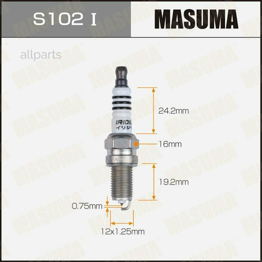 MASUMA S102I Свеча зажигания IRIDIUM