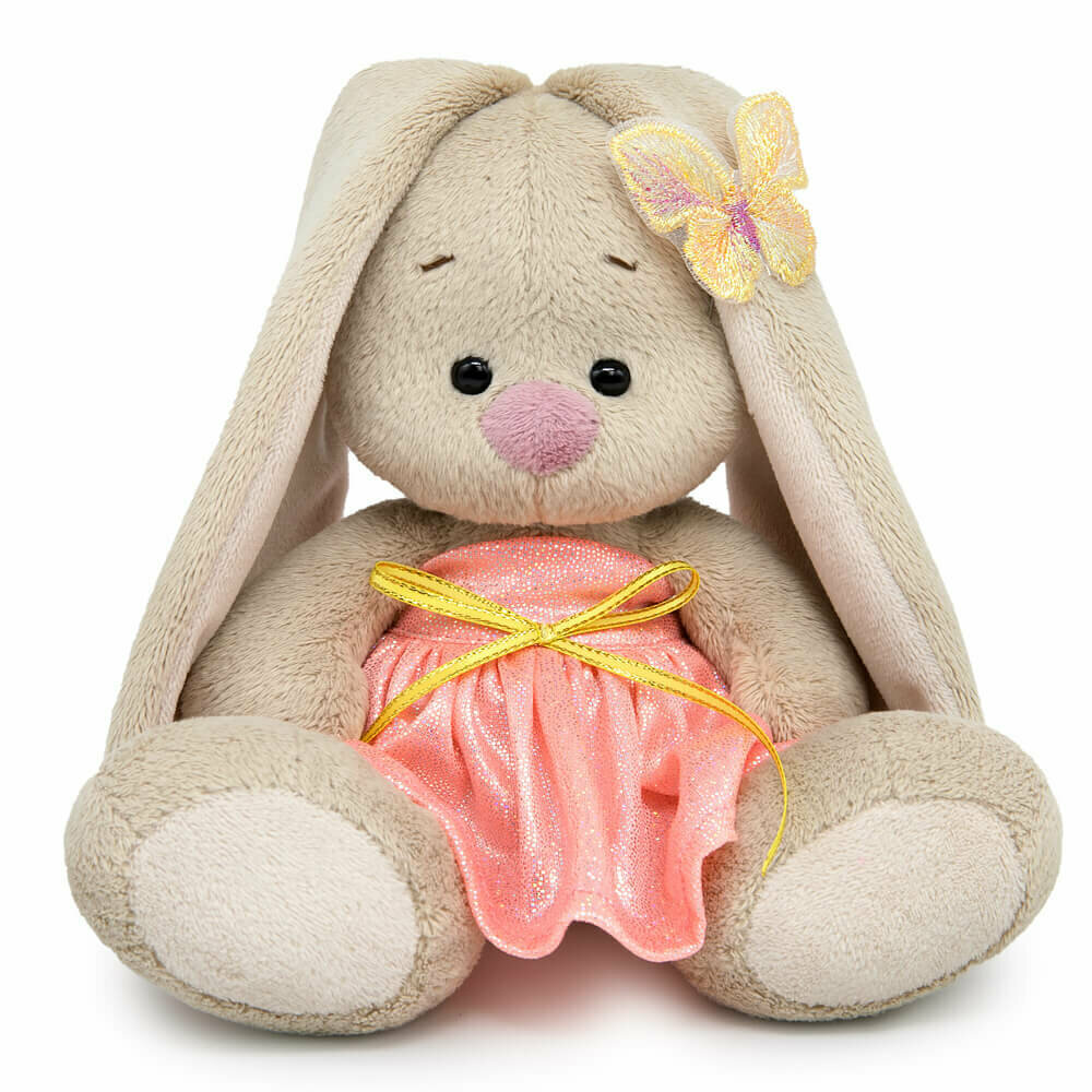 Мягкая игрушка BUDI BASA "Зайка Ми", в сарафанчике с блеском, 15 см