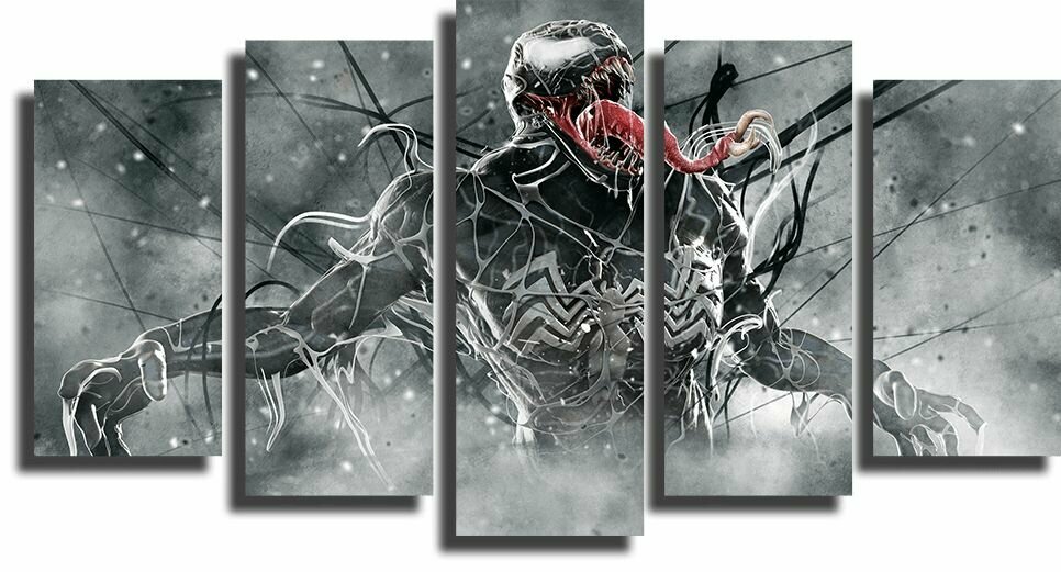 Модульная картина "Веном" 150х86 см - 5 модулей