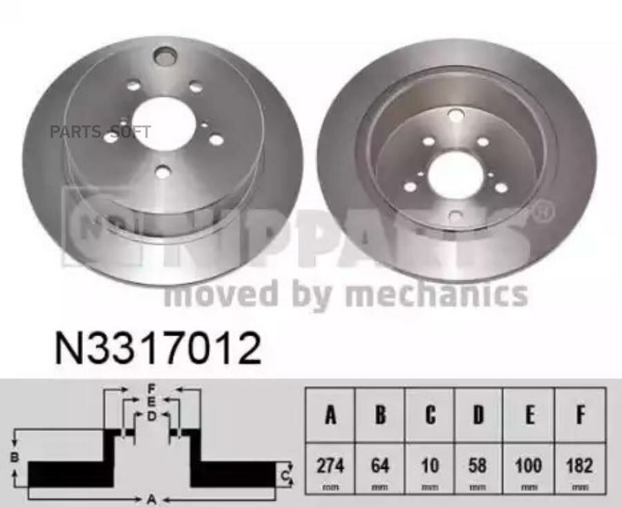 NIPPARTS N3317012 Диск торм Subaru Forester 2013- Impreza 2012- XV 2012- ()