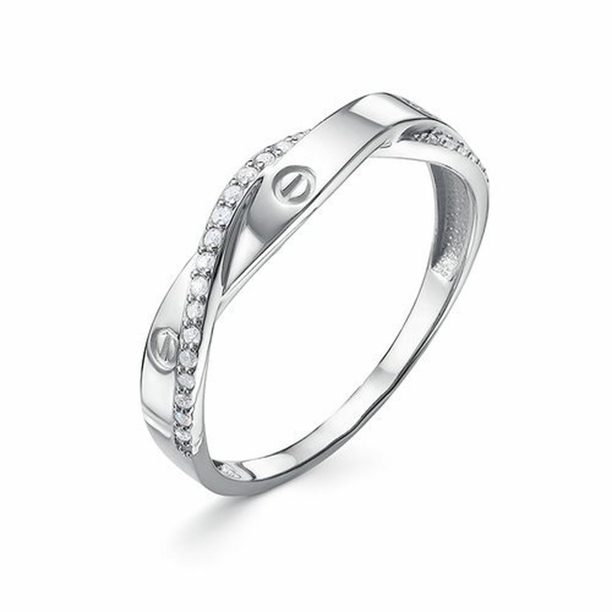 Кольцо, серебро, 925 проба, родирование, фианит