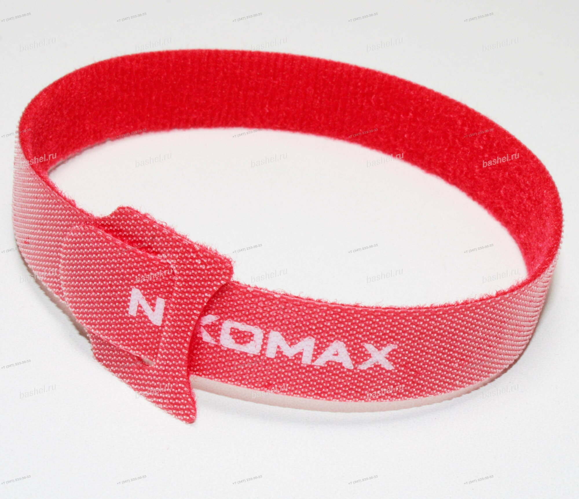 Хомут-липучка (стяжка) NIKOMAX 310х16 (10шт), красная, с мягкой пряжкой, для пучков до 85мм, NIKOMAX