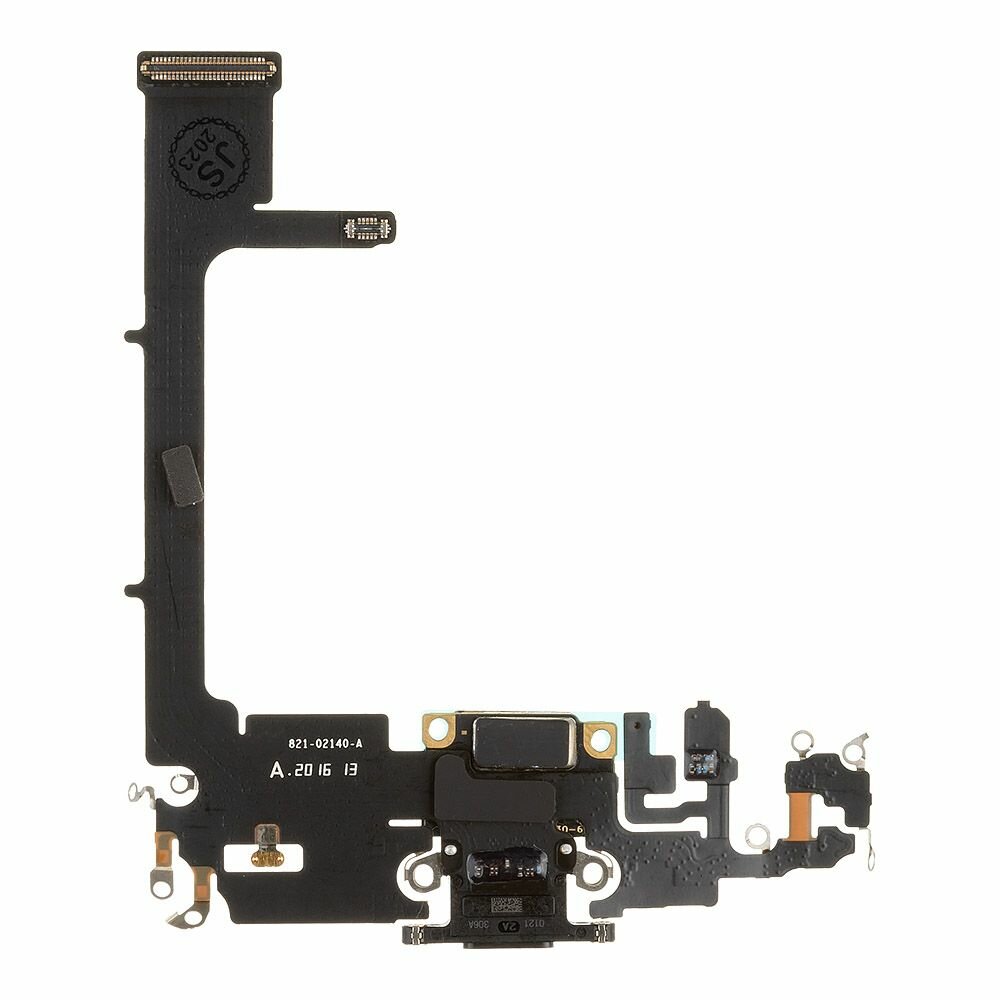 Шлейф/FLC iPhone 11 Pro на системный разъем/микрофон 100% OR, черный