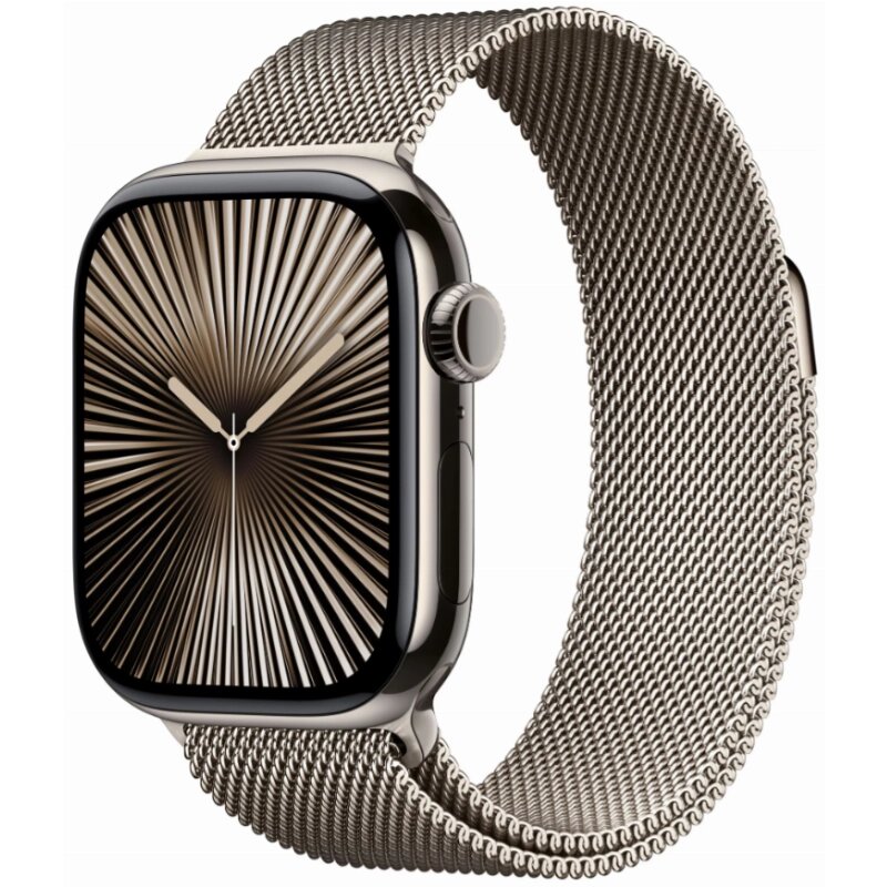 Apple Watch Series 10 46 мм, M/L 140-245 мм, Titanium Case Cellular, Milanese Loop, Natural