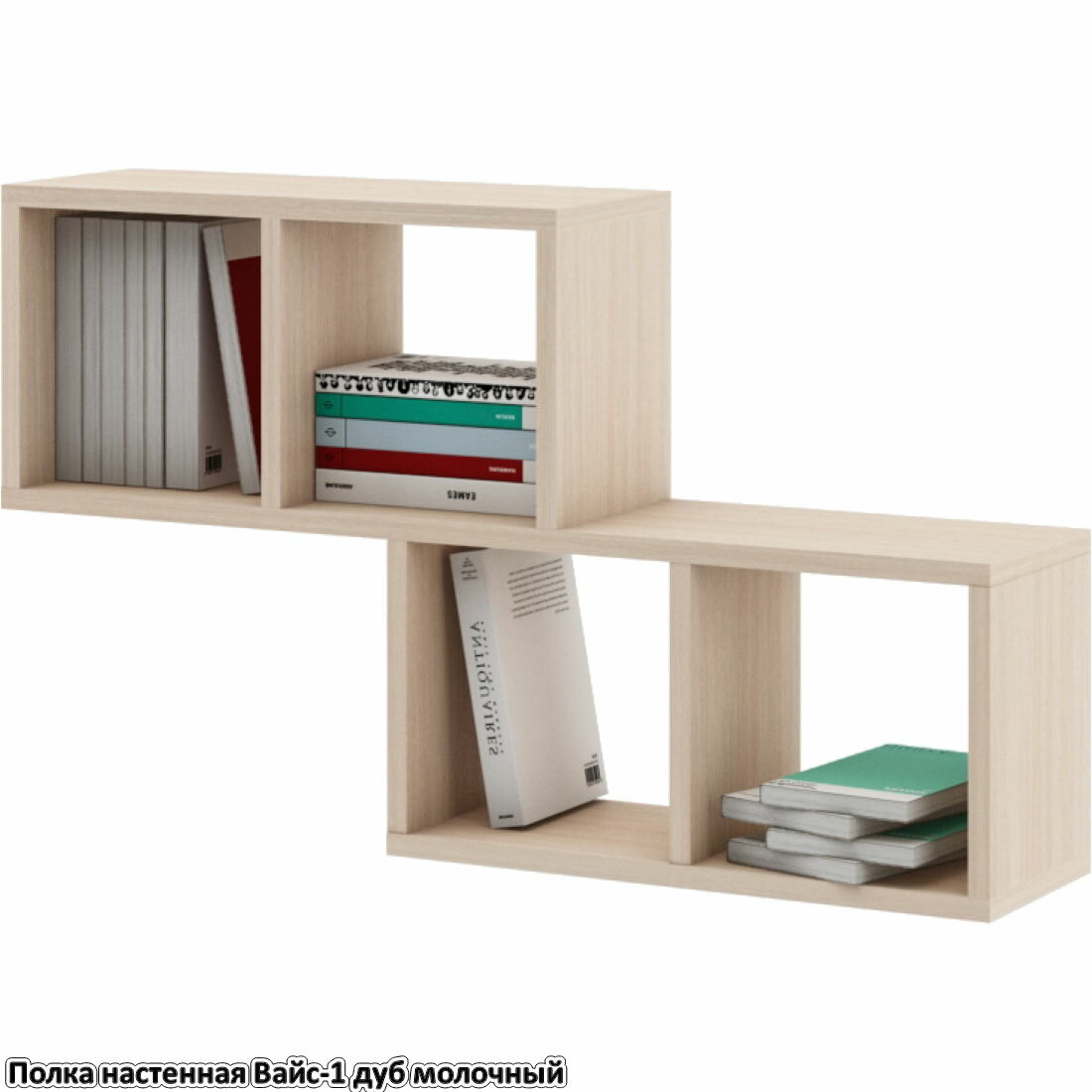 Полка настенная Вайс-1 Дуб-молочный, ЛДСП, МФ Владимир VMF, 80,7х46,8х18 см.