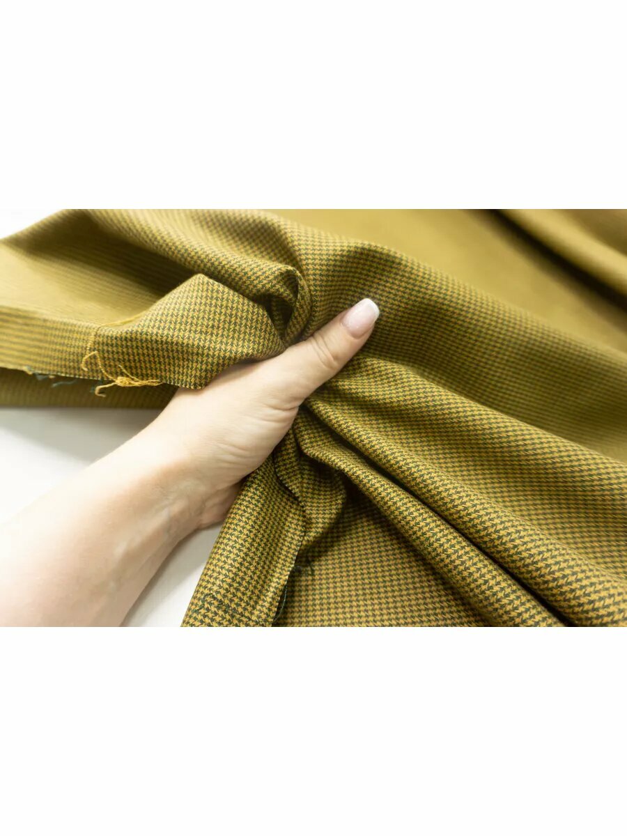 Хлопок костюмный горчичый гусиная лапка