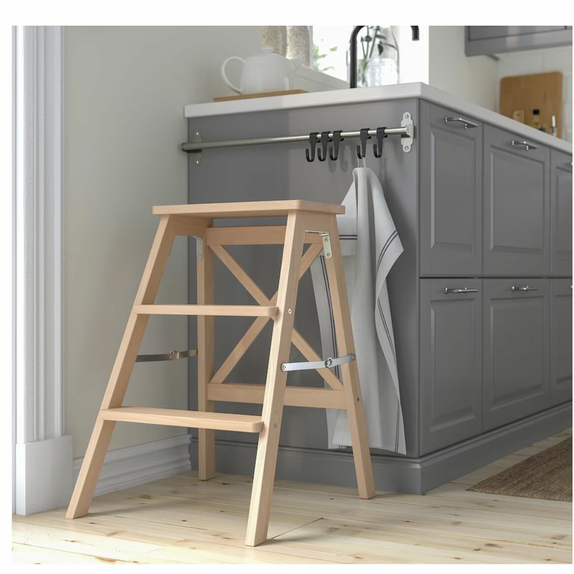 IKEA табурет-стремянка Bekvam икеа Беквам 63 см, 3 ступеньки