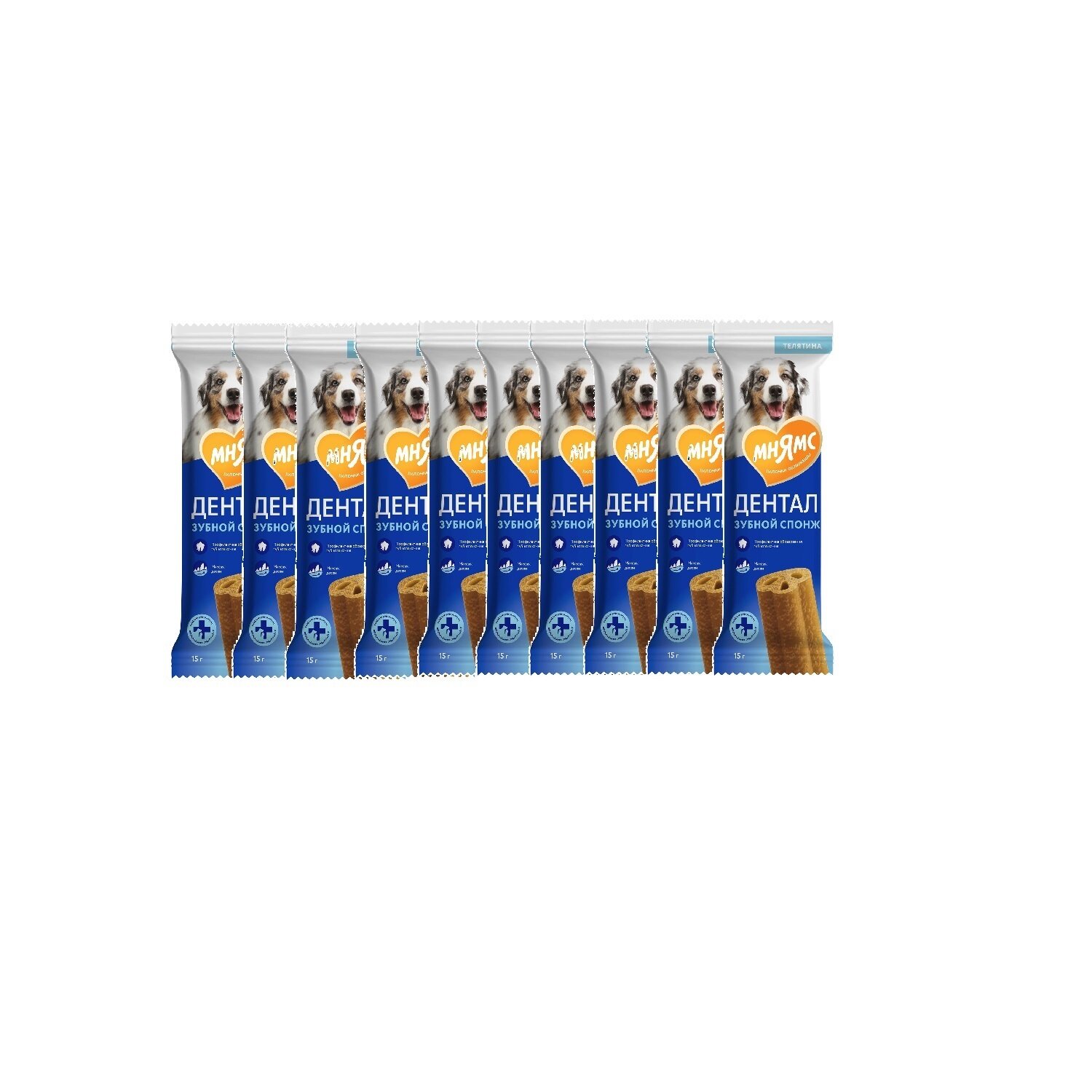 Лакомство Мнямс дентал для собак "Зубные спонжи" 15 г (10 штук)