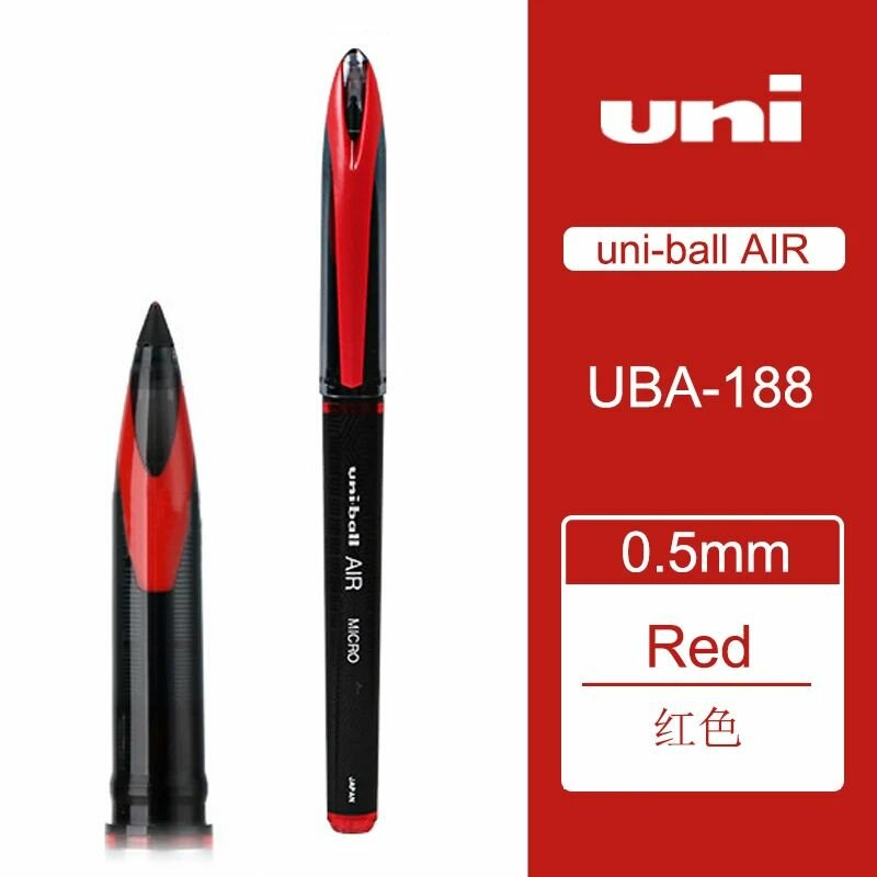 12 шт, японская гелевая ручка UNI AIR, черная технология UBA-188, быстросохнущая и не выцветающая, 0,5 мм.