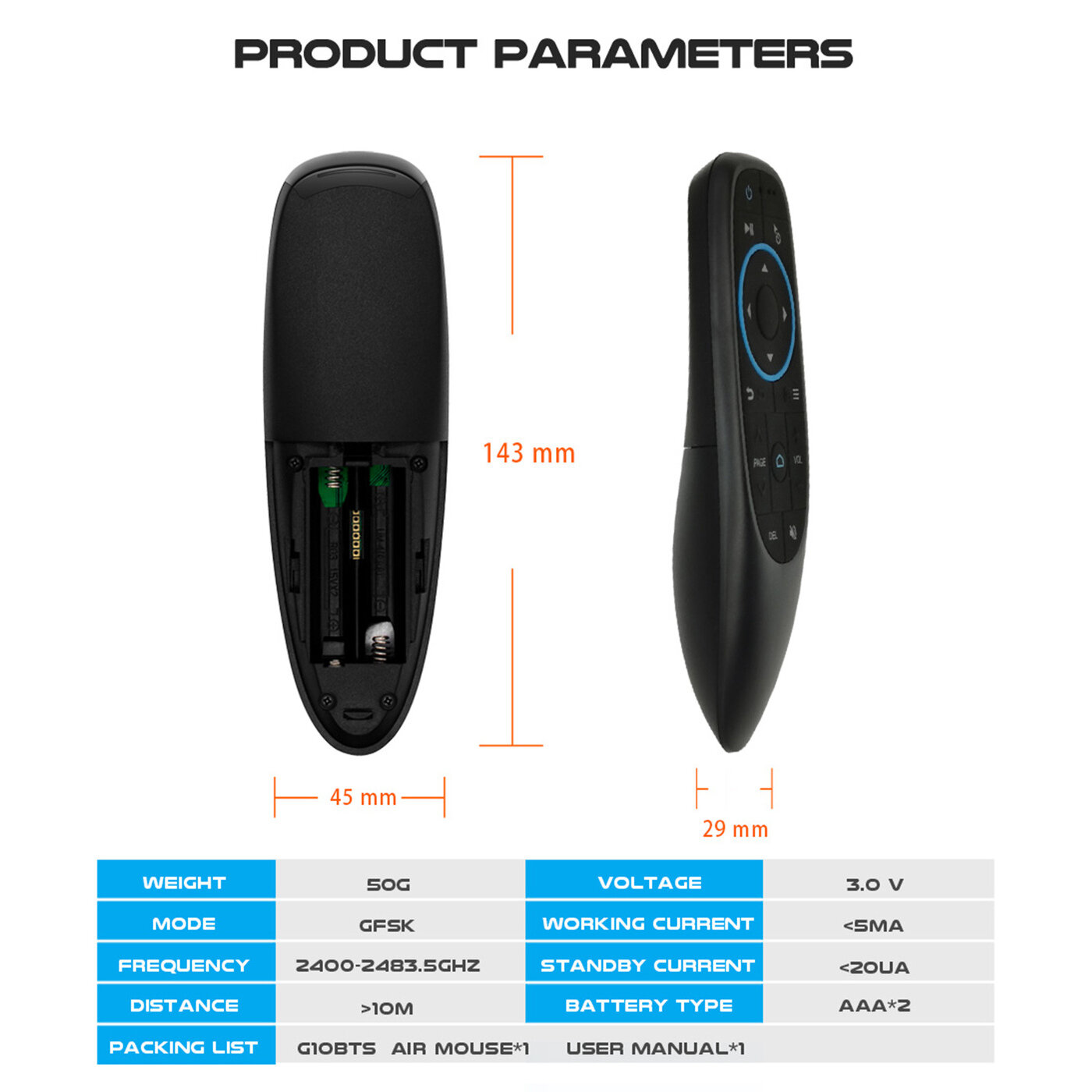 G10BTS Bluetooth 5.0 пульт дистанционного управления Air Mouse с ИК-гироскопом для обучения, беспроводной инфракрасный для Android TV Box HTPC PCTV