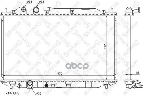 Радиатор системы охлаждения! МКПП Honda Civic VII 1.6-1.8i 16V 05> Stellox арт. 1026681SX