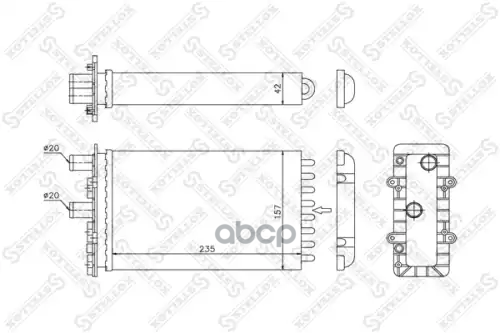 Радиатор печки! VW T4 1.8-2.8i/D 90-03 Stellox арт. 1035079SX