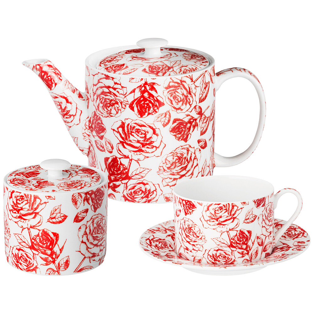 Чайный сервиз 86-2563 lefard roses на 6 пер. 14 пр. 200 мл