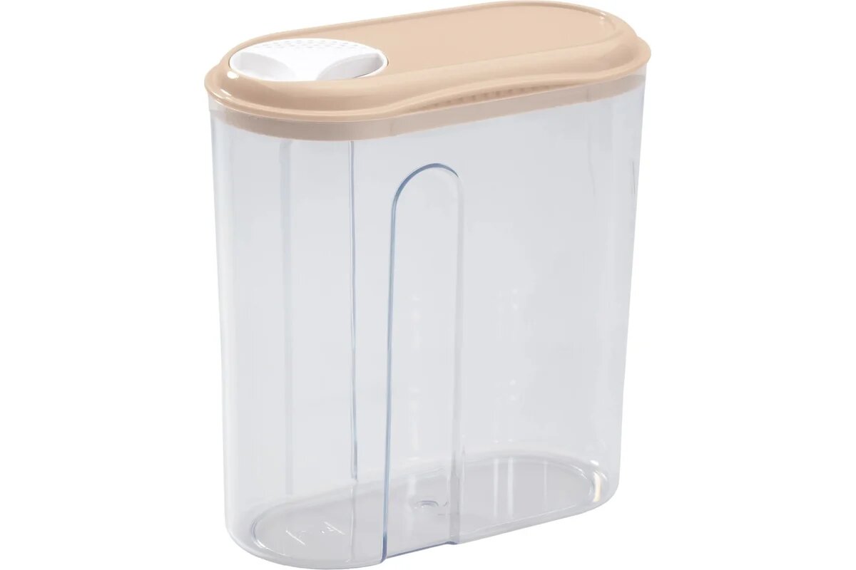 Емкость Phibo для сыпучих продуктов с дозатором, объём 1 л, бежевый цвет, 431250707