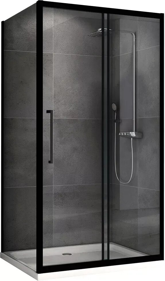 Душевой уголок ABBER Schwarzer Diamant 170x90 AG30170BH-S90B стекло прозрачное профиль черный без поддона