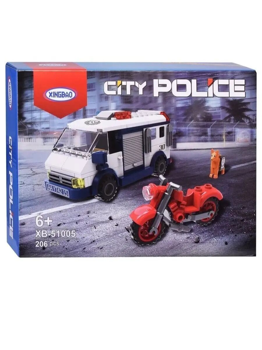 Конструктор набор City Police фургон мотоцикл аналог LEGO