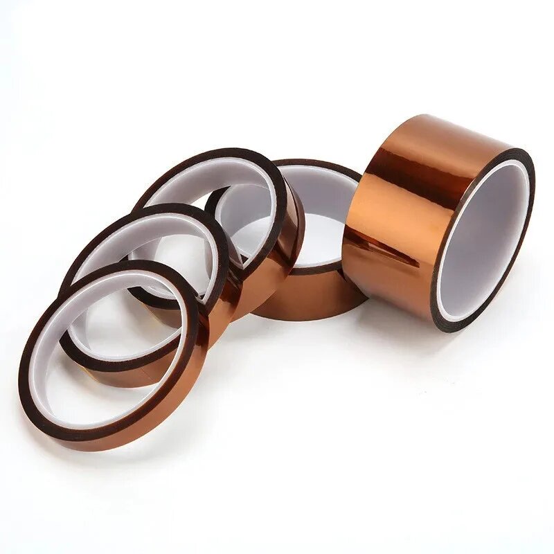 Профессиональная термостойкая изоляционная лента Kapton Tape 5-25 мм x 33 м 20mm, Коричневый, Brown
