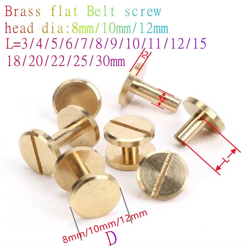 Латунные винты Чикаго 10 шт. 4mm(L), head dia 10mm(D)
