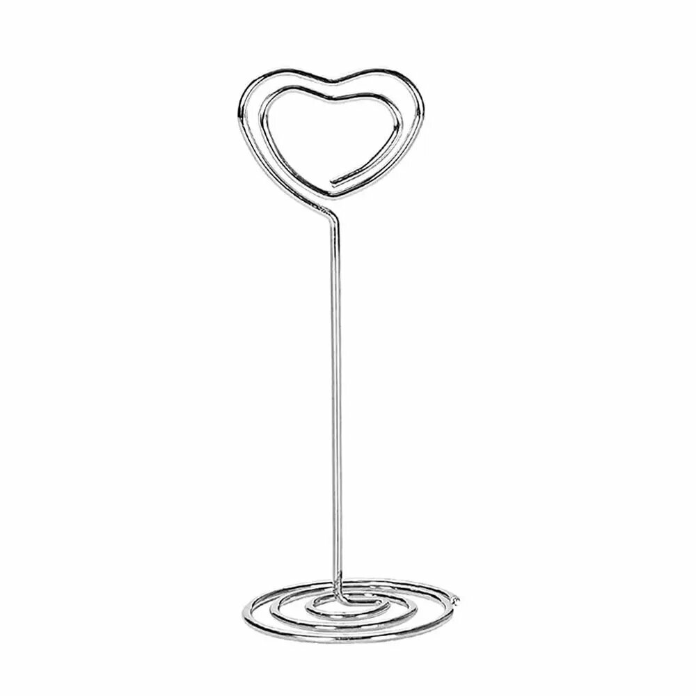 Сердечный держатель для карточек Silver 85mm