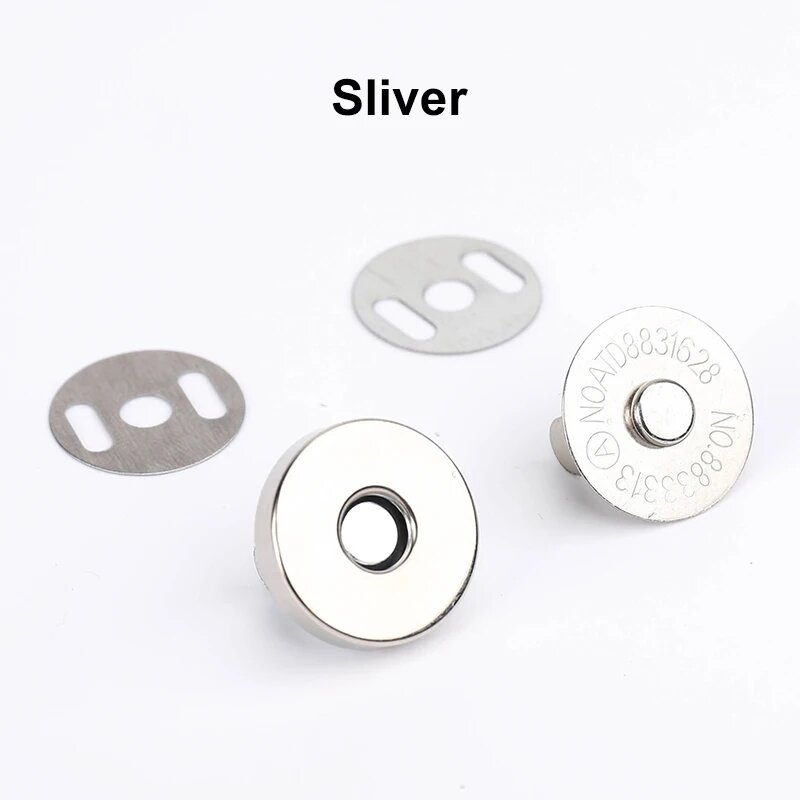 Металлические магнитные кнопки для сумки 14/18 мм 14mm, Sliver