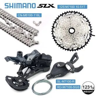 Shimano SLX M7100 MTB Групповой набор Переключатель скоростей M7100 Кассета 51T MS M6100 Цепь 12-скоростная звездочка Велосипедные запчасти